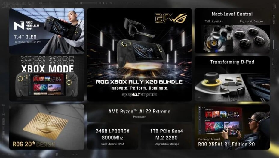 Asus ROG Ally X, Xbox Ally X et X20 : 3 consoles, 1 amélioration ...